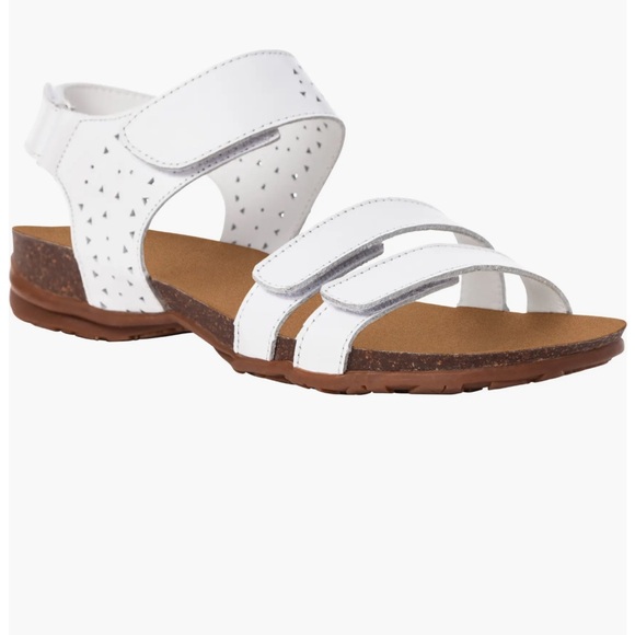 Propet | Shoes | Propet Farrah Womens Comfort Cork Footbed White Velcro ...